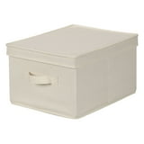 Household Essentials Large Storage Box with Lid, Soft Poly-Cotton ...