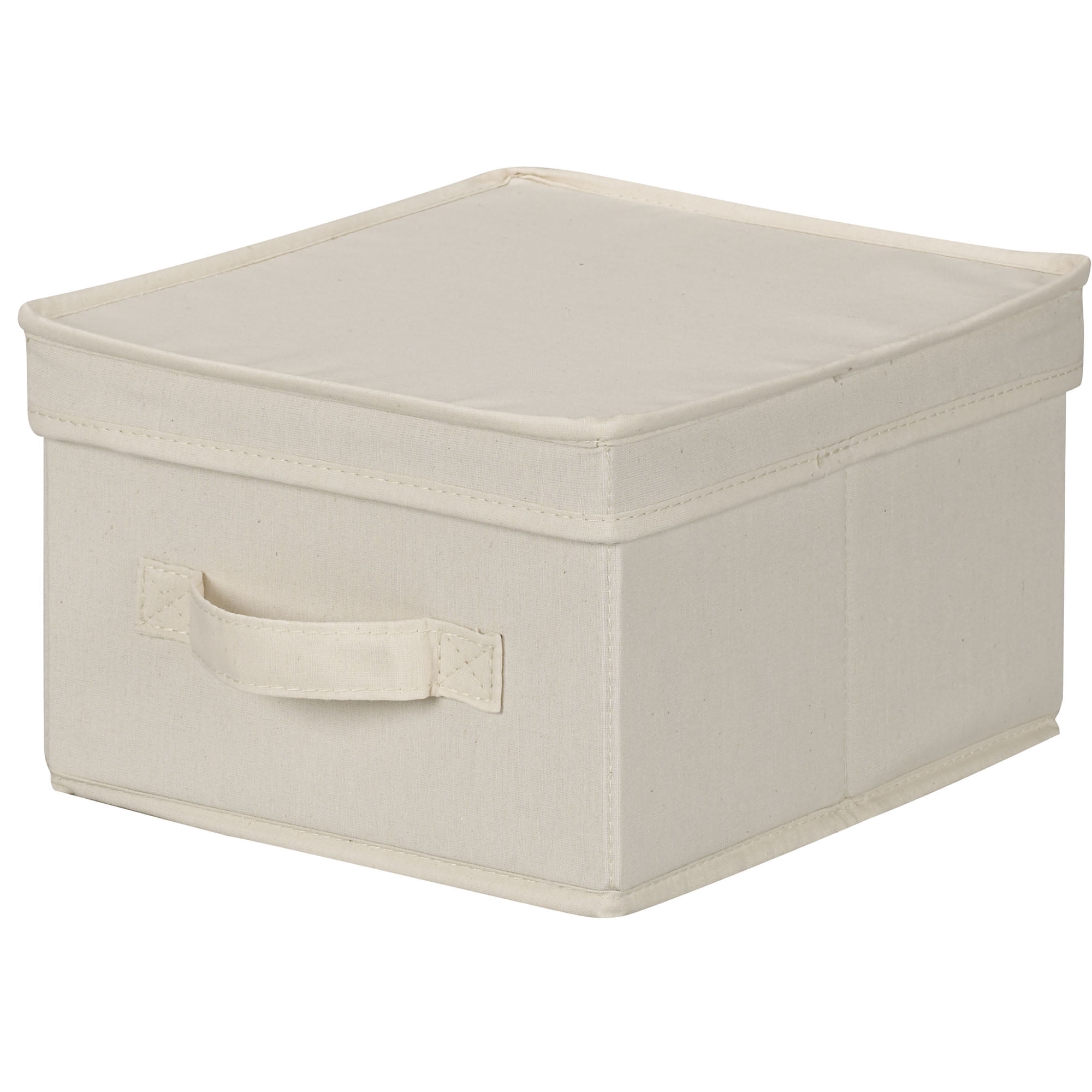 Household Essentials Medium Storage Bin with Lid, Durable Poly-Cotton ...