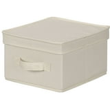 Household Essentials Medium Storage Bin with Lid, Durable Poly-Cotton ...