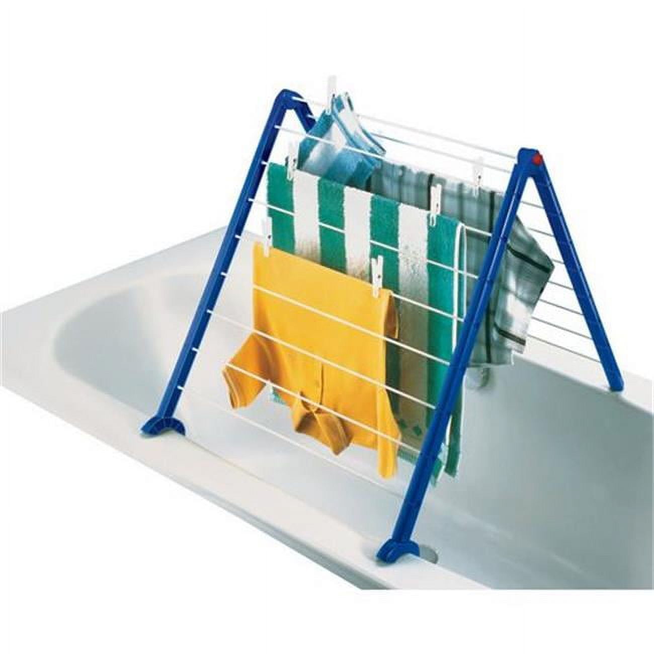 Household Essentials Metal and Plastic Clothes Drying Rack, Blue ...