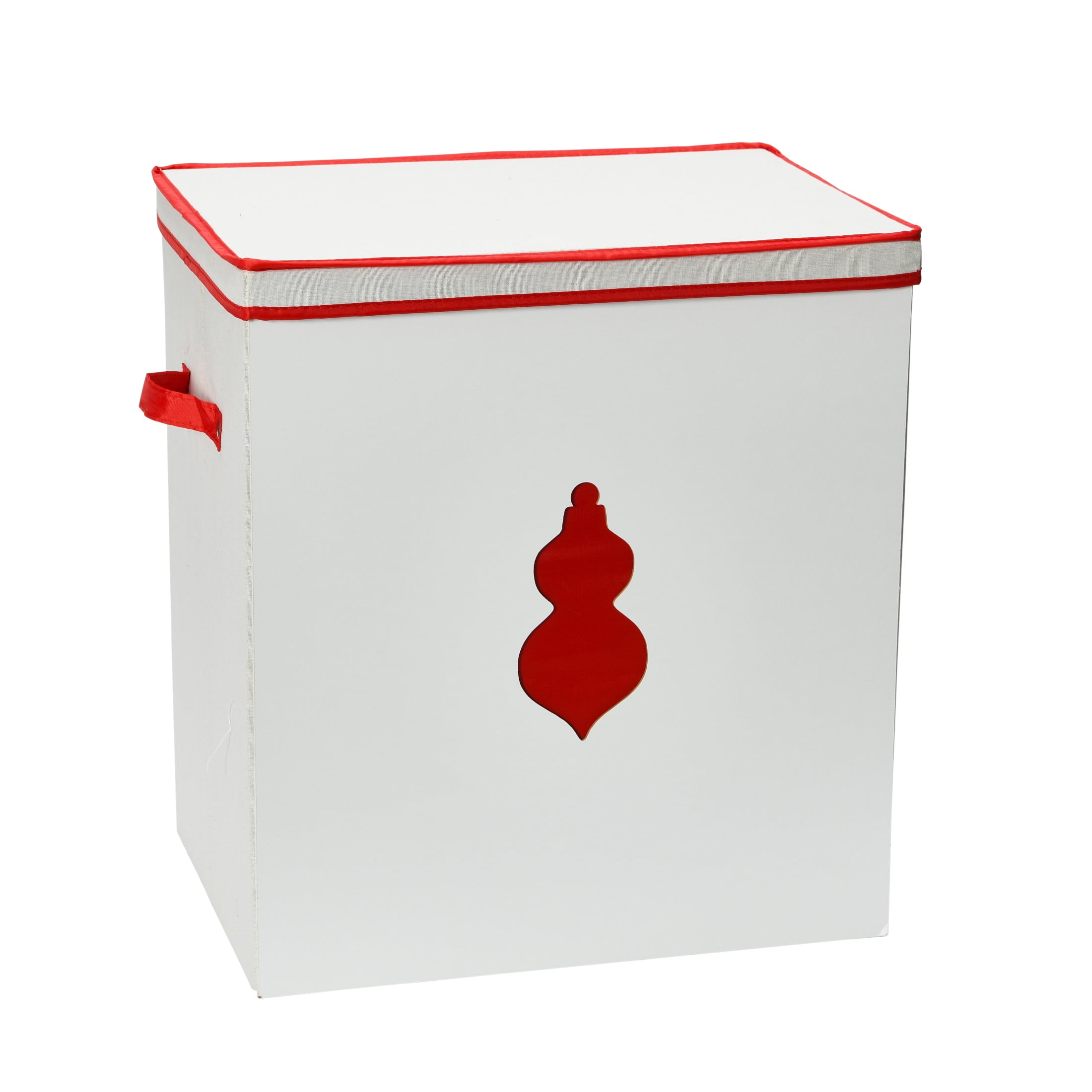 Household Essentials Ornament Storage Chest with 48 Pockets, Red ...