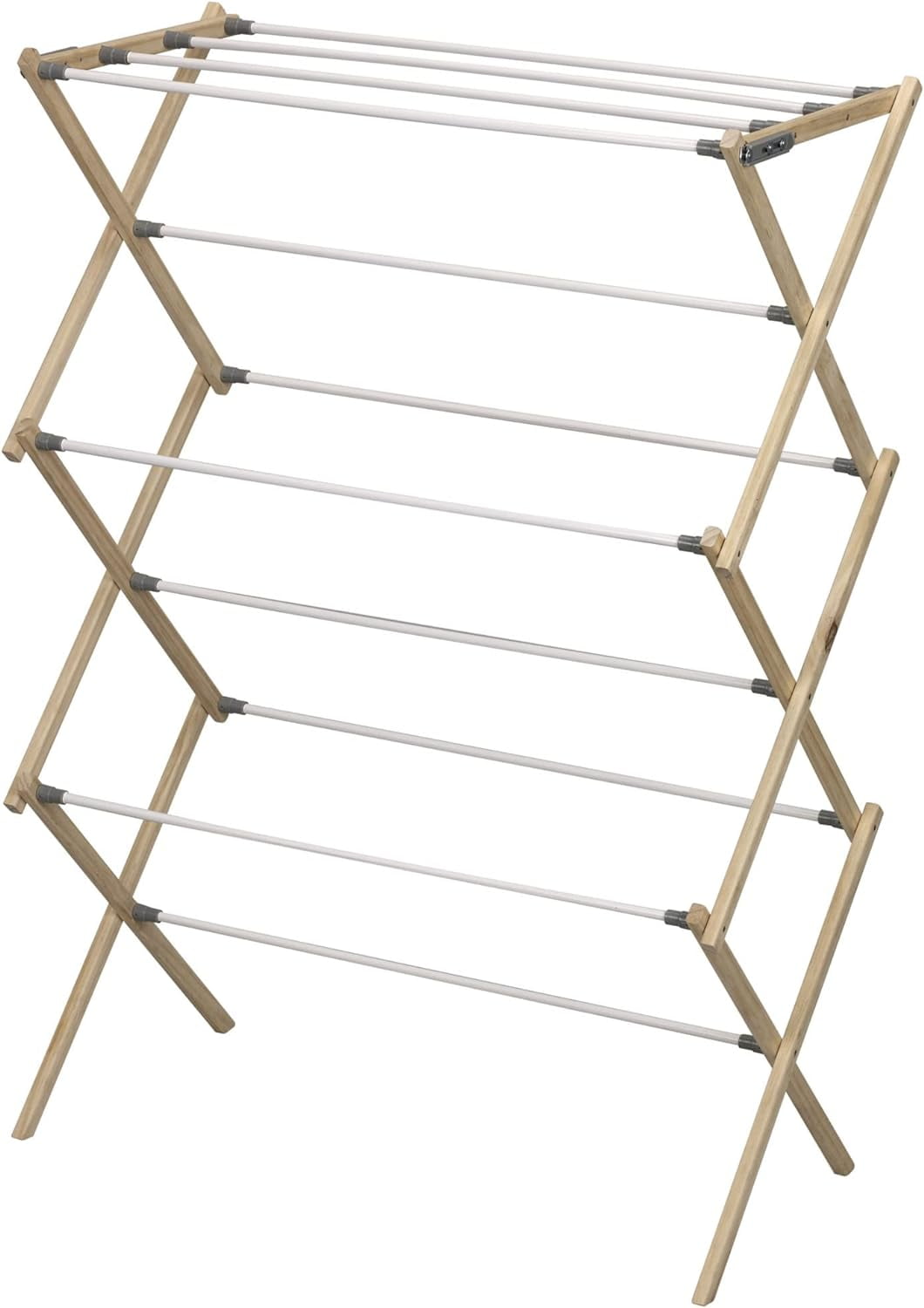 Household Essentials Pine Wood Foldable Drying Rack with 23.8' Drying ...