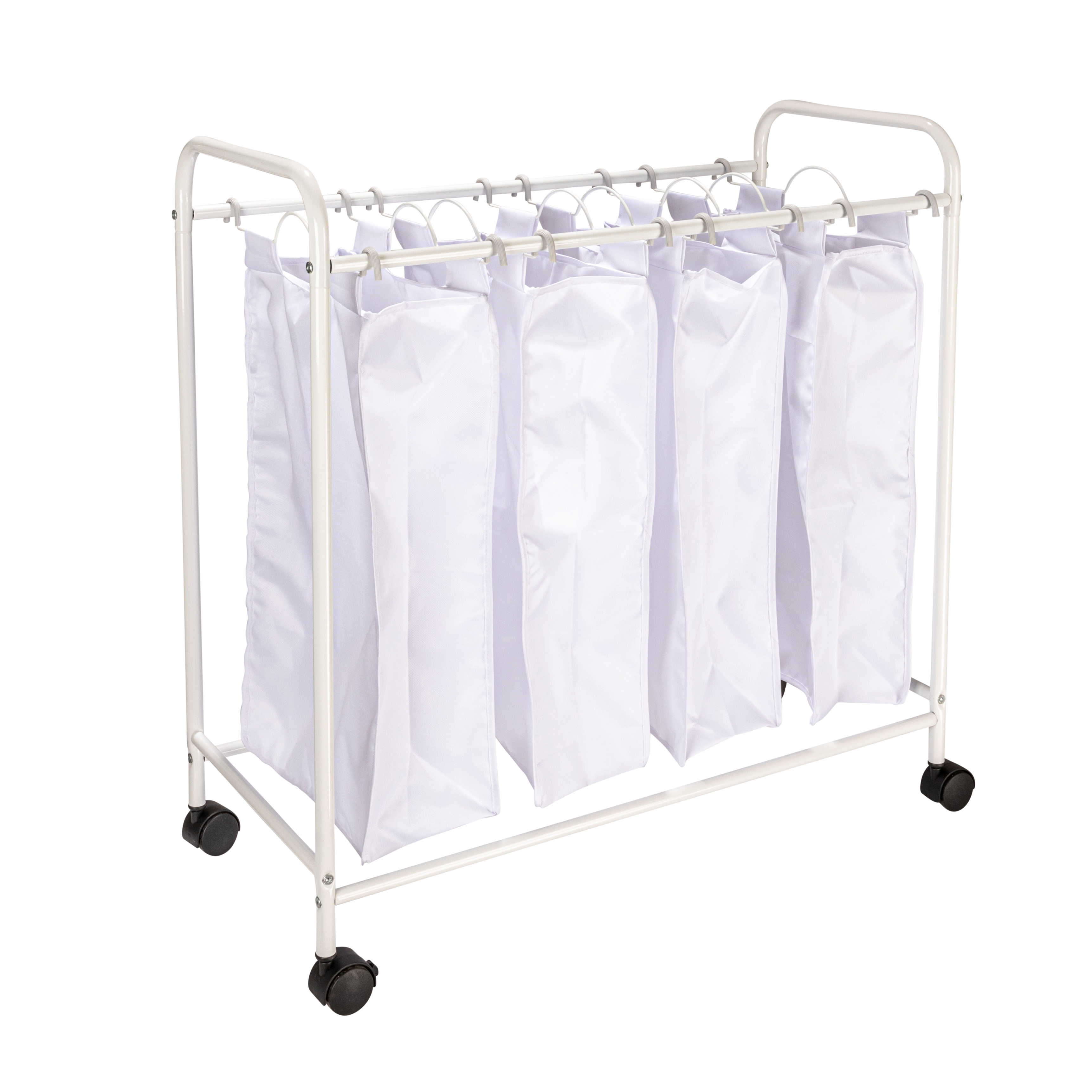 Household Essentials Rolling Laundry Sorter, 4 Bag Laundry Sorter Cart ...
