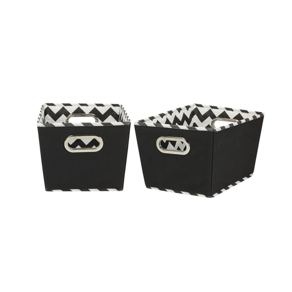 Household Essentials Small Decorative Storage Bins, 2pk, Black and ...