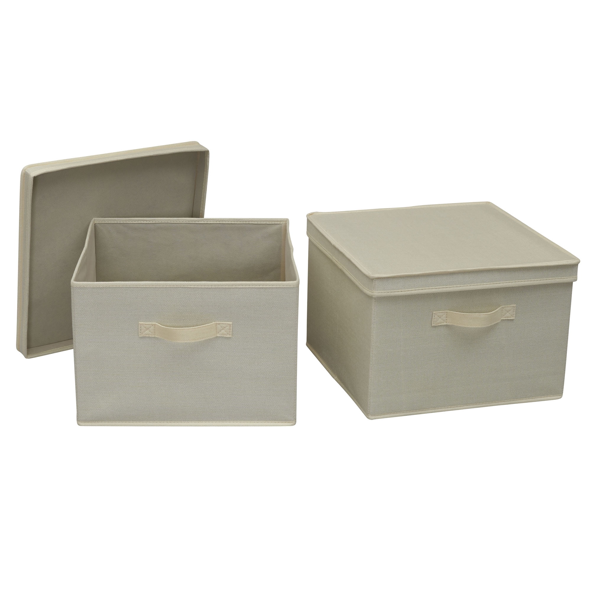 Household Essentials Square Storage Box With Lid, 15x15x10, Breathable ...