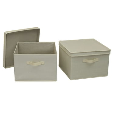 HOUSEHOLD ESSENTIALS Collapsible Linen Storage Boxes, 2pk, Carnation ...