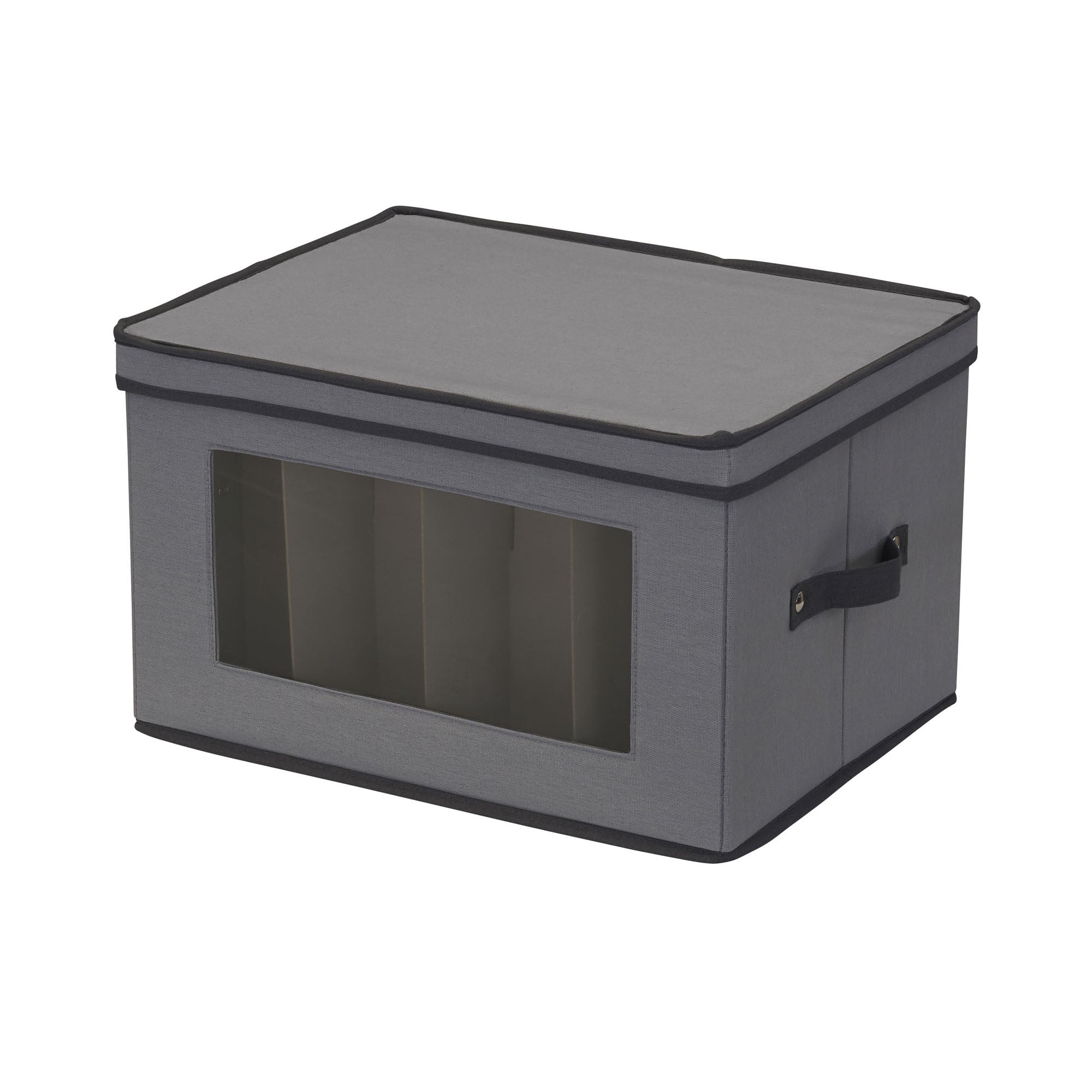 Household Essentials Stemware Storage Box, Windowed Storage with Lid ...