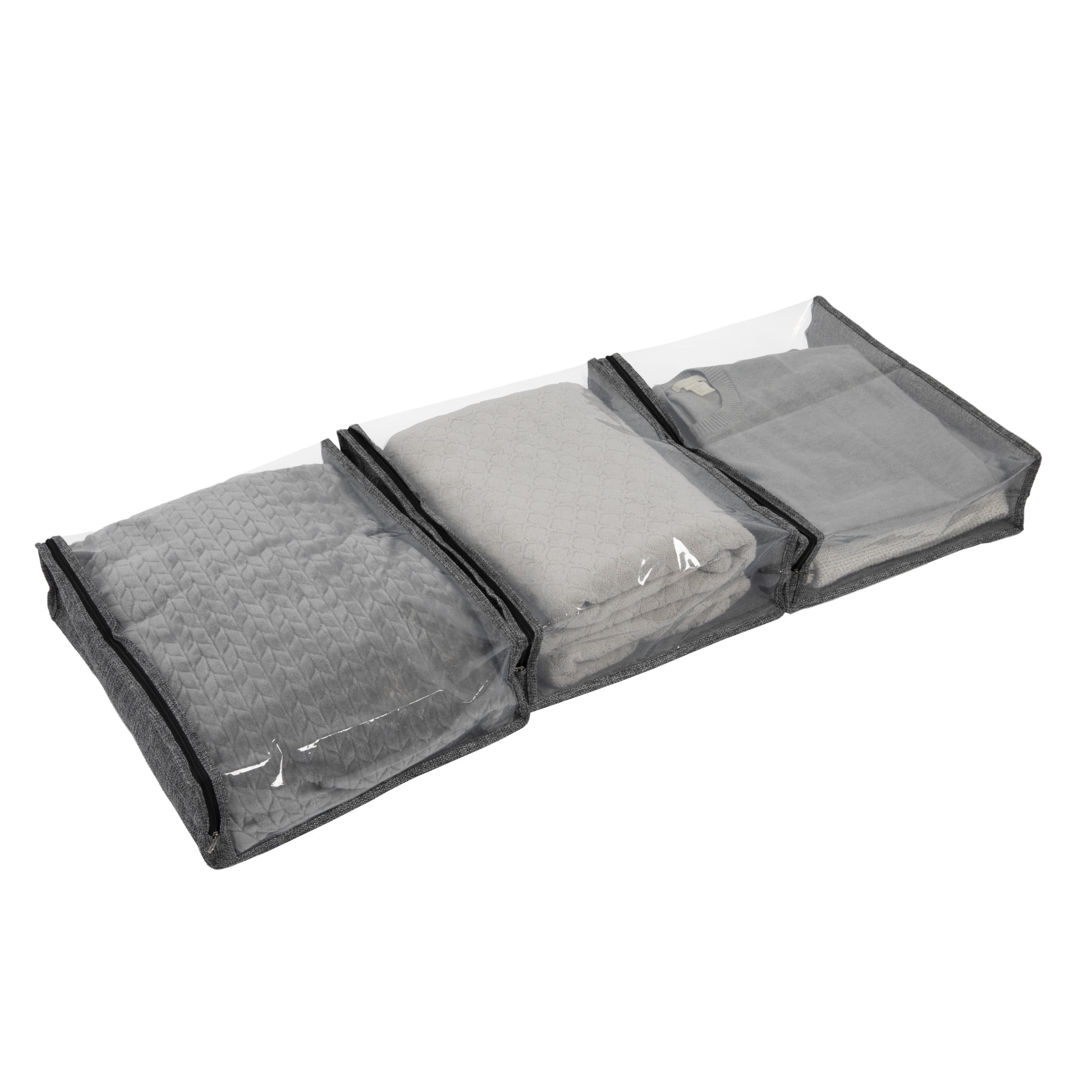 Household Essentials Under Bed Zippered Sweater Storage Bags with Clear ...