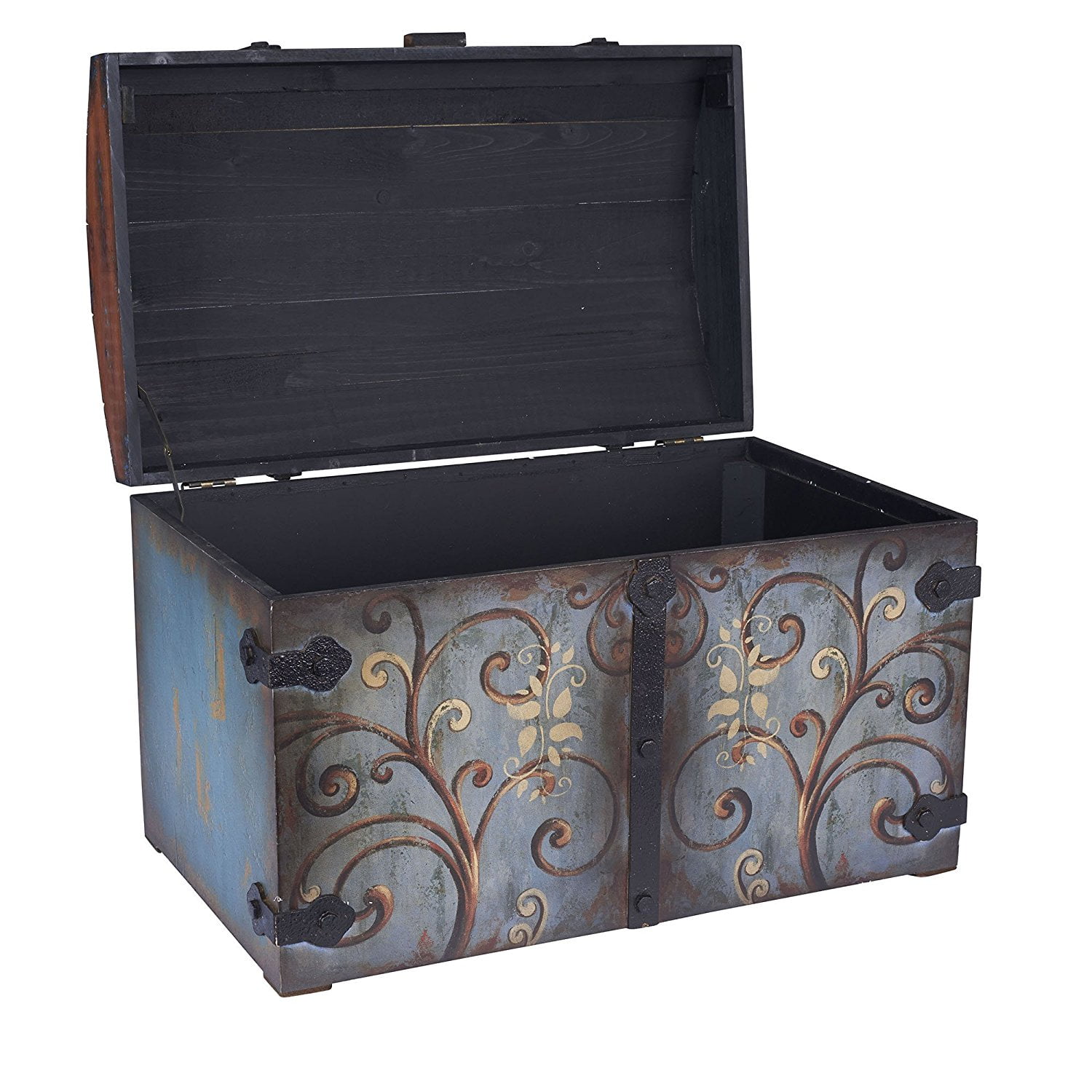 Household Essentials Vintage Wood Storage Trunk, Large - Walmart.com