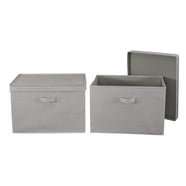 HOUSEHOLD ESSENTIALS Collapsible Linen Storage Boxes, 2pk, Carnation ...