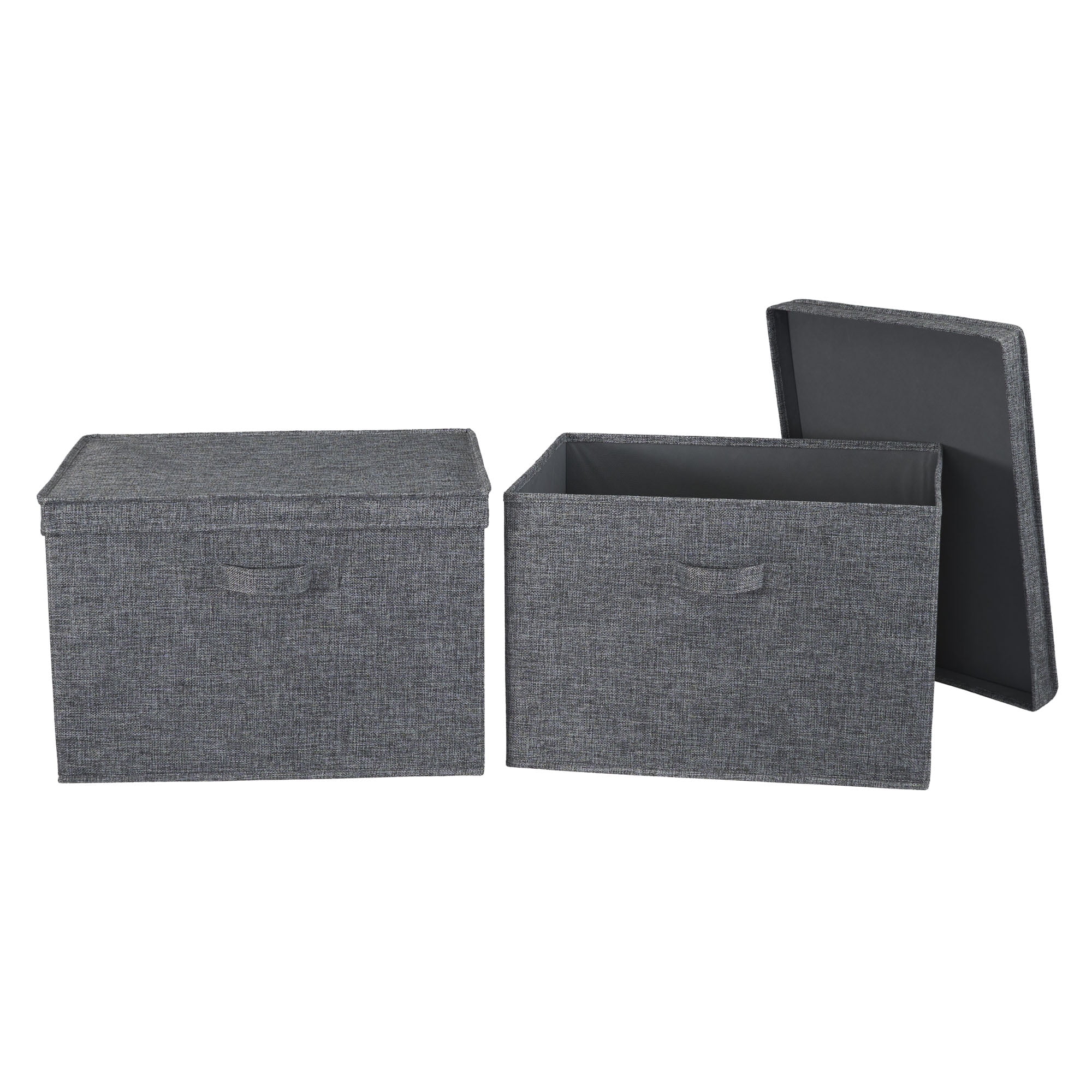 Household Essentials Wide Storage Box With Lid Box, 15”x15”x10”, Canvas ...