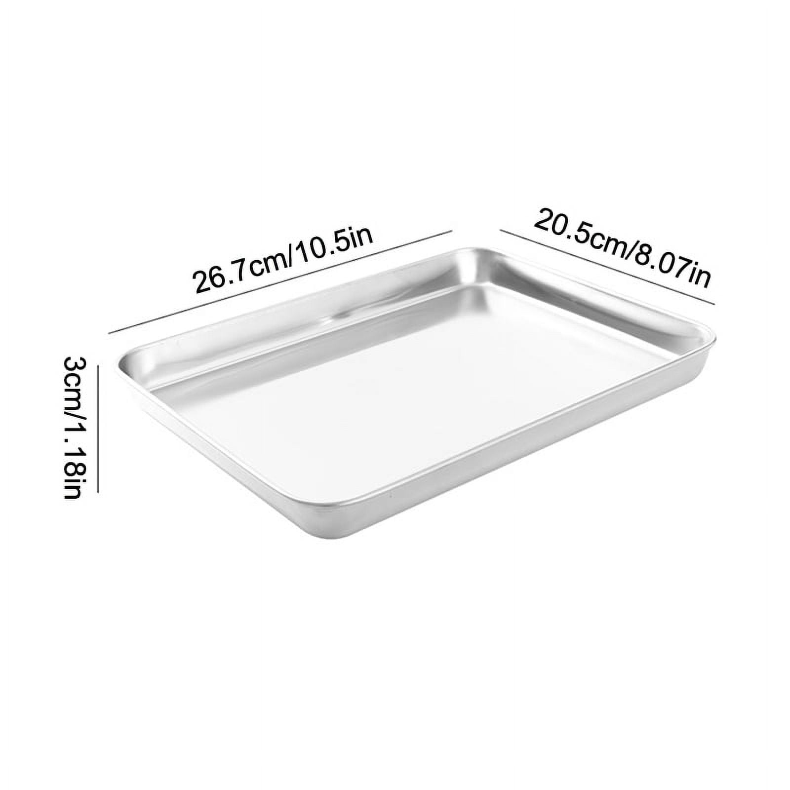 Household Flat Bottom Grill Tray 304 Stainless Steel Square Plate Drain ...