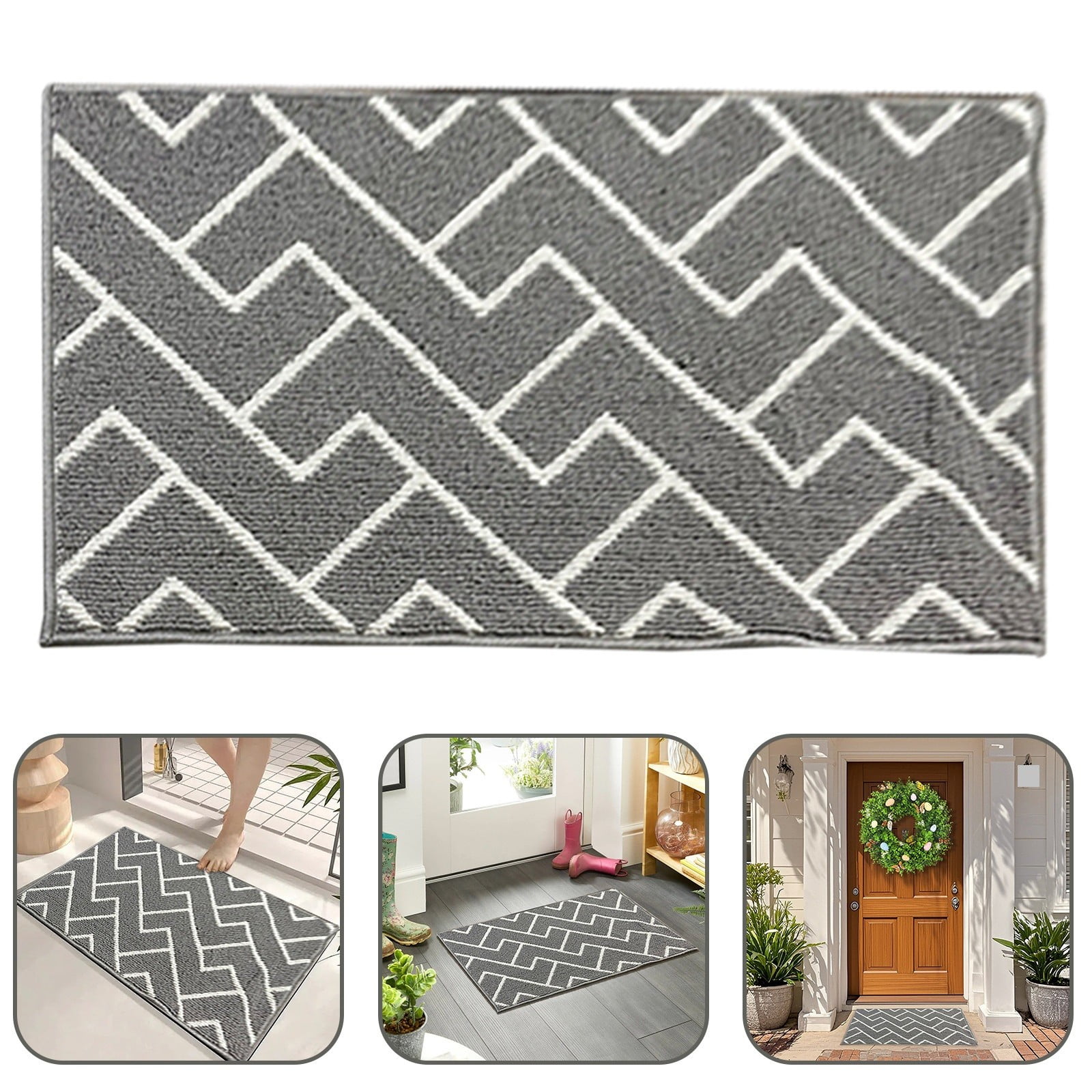 Household Floor Mat Door Mat Simple Entrance Door Anti Slip Mat(Grey ...