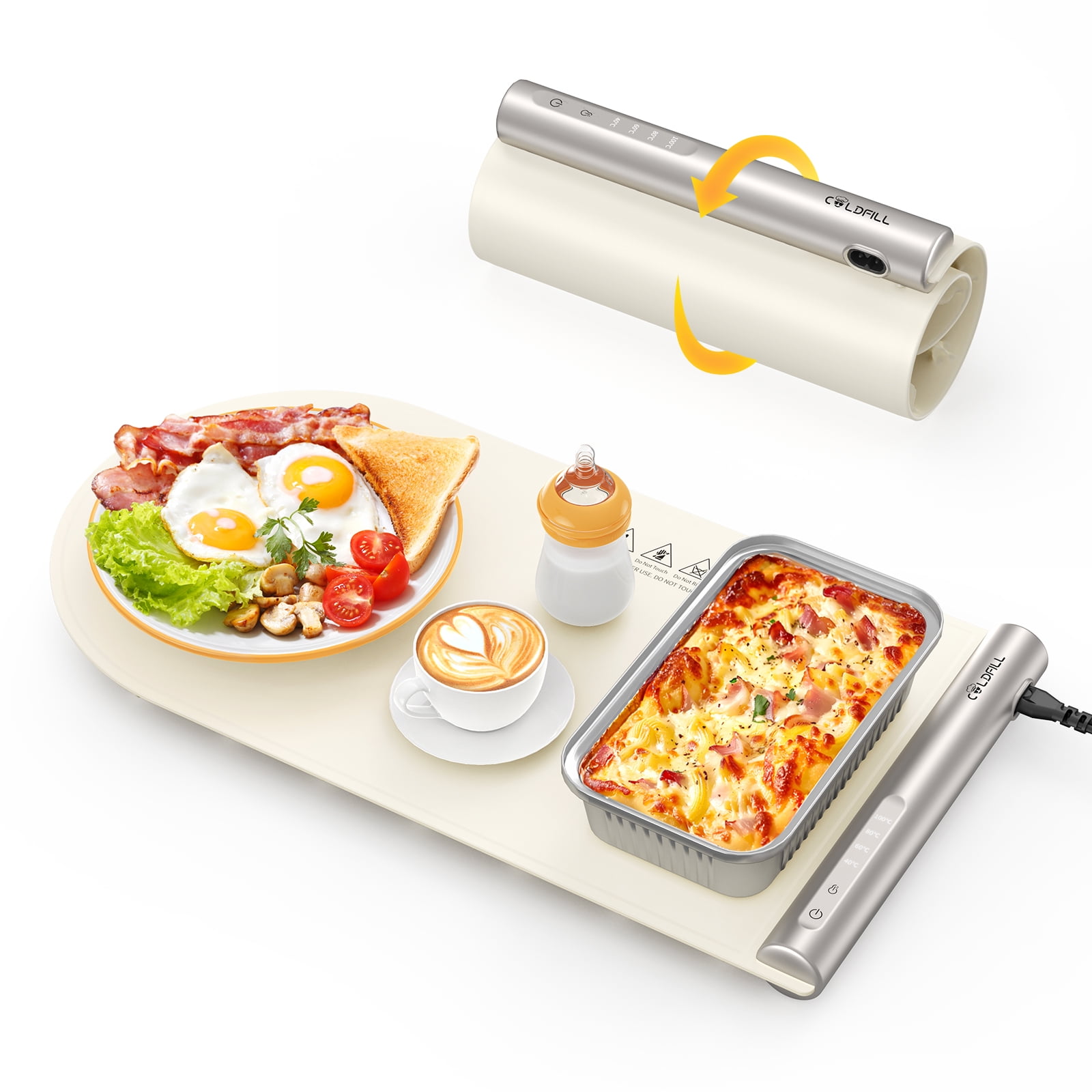 Household Food Electric Warming Tray Foldable Food Warmer Plate 4 ...