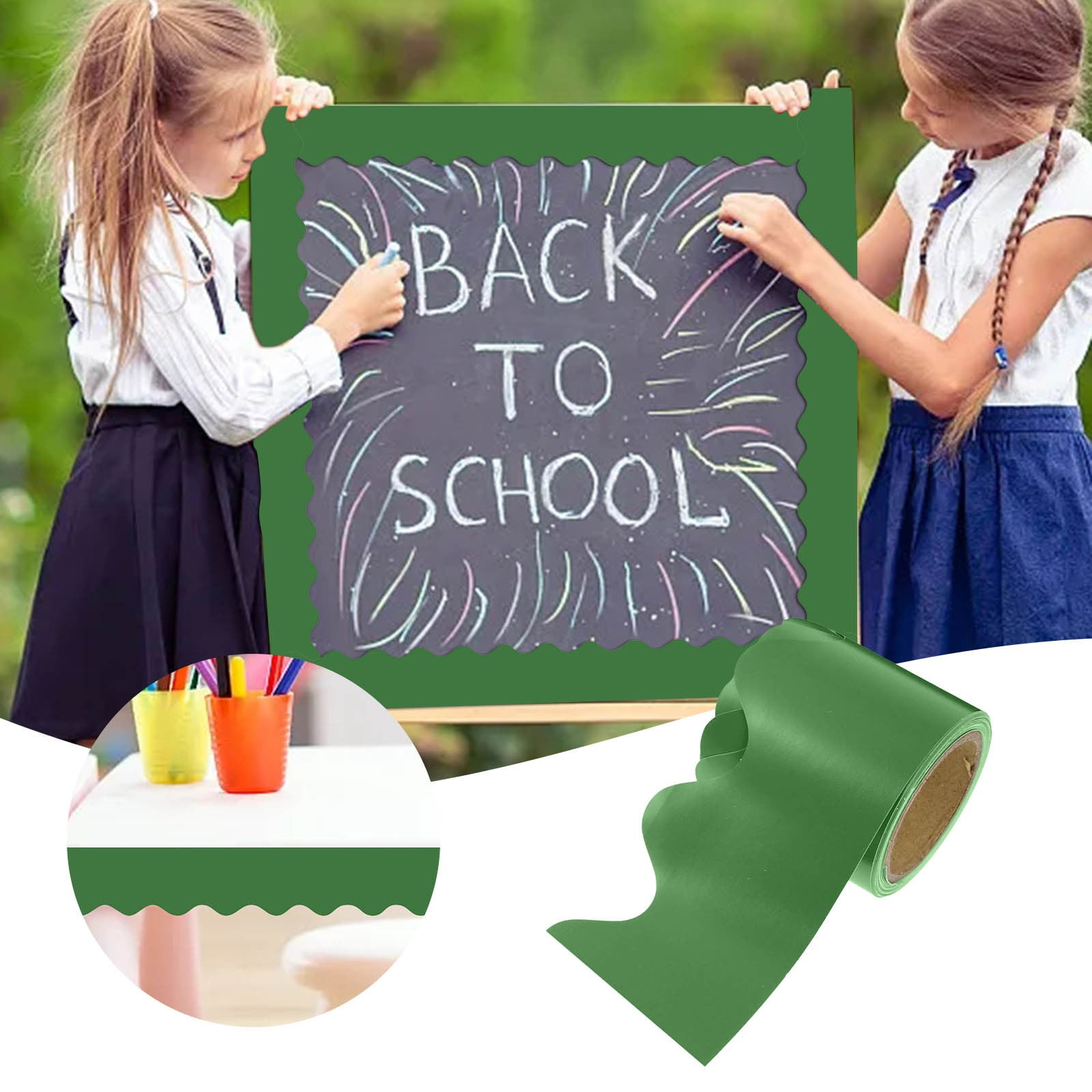 Household Goods 10M Bulletin Border Trim Chalkboard Border Paper Roll ...