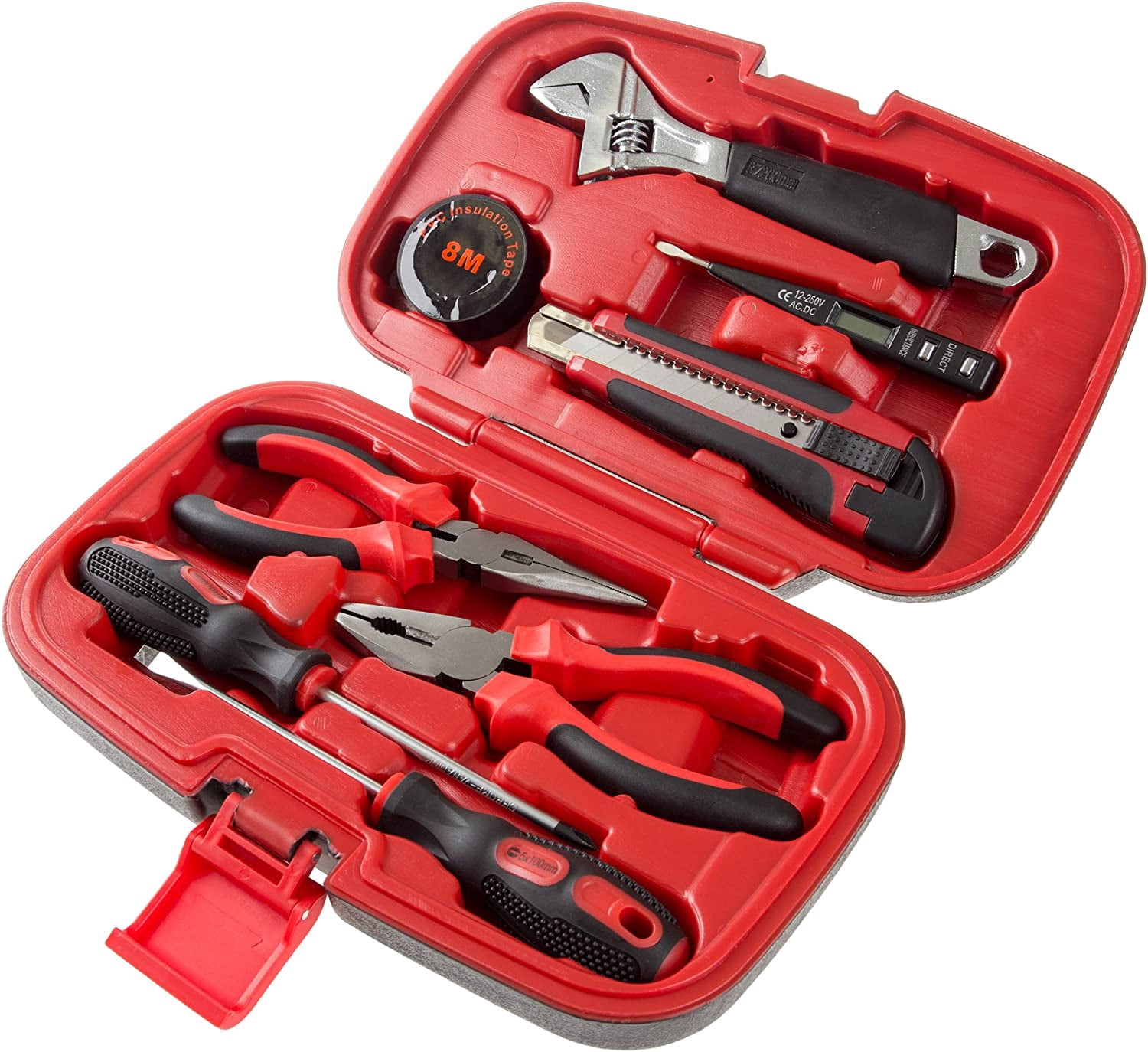Household Hand Tools - 9-Piece Tool Set Includes Adjustable Wrench ...