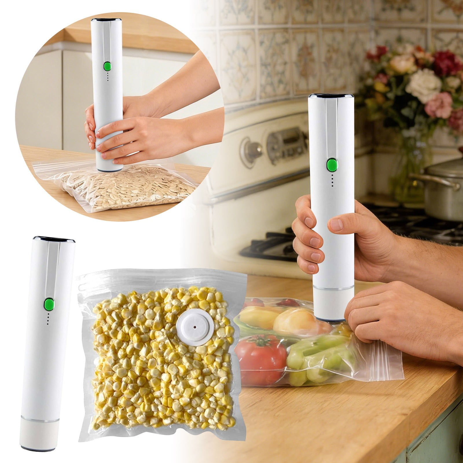 Household Handheld Mini Vacuum Sealer Food Preservation Compression ...