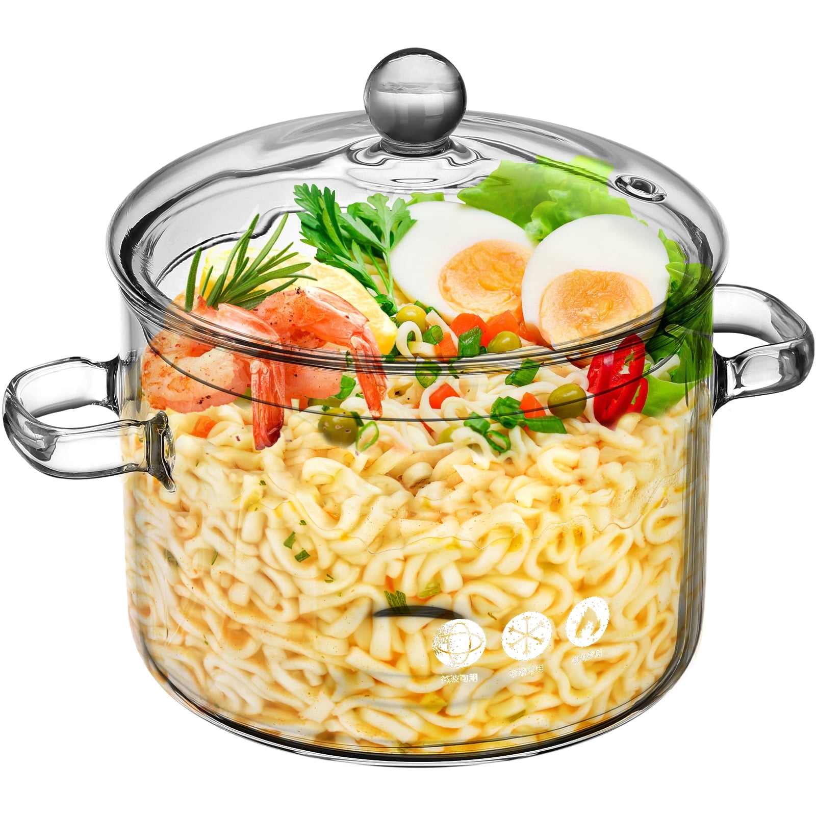 Household High Borosilicate Glass Soup Pot Pot Glass Two-eared Instant ...