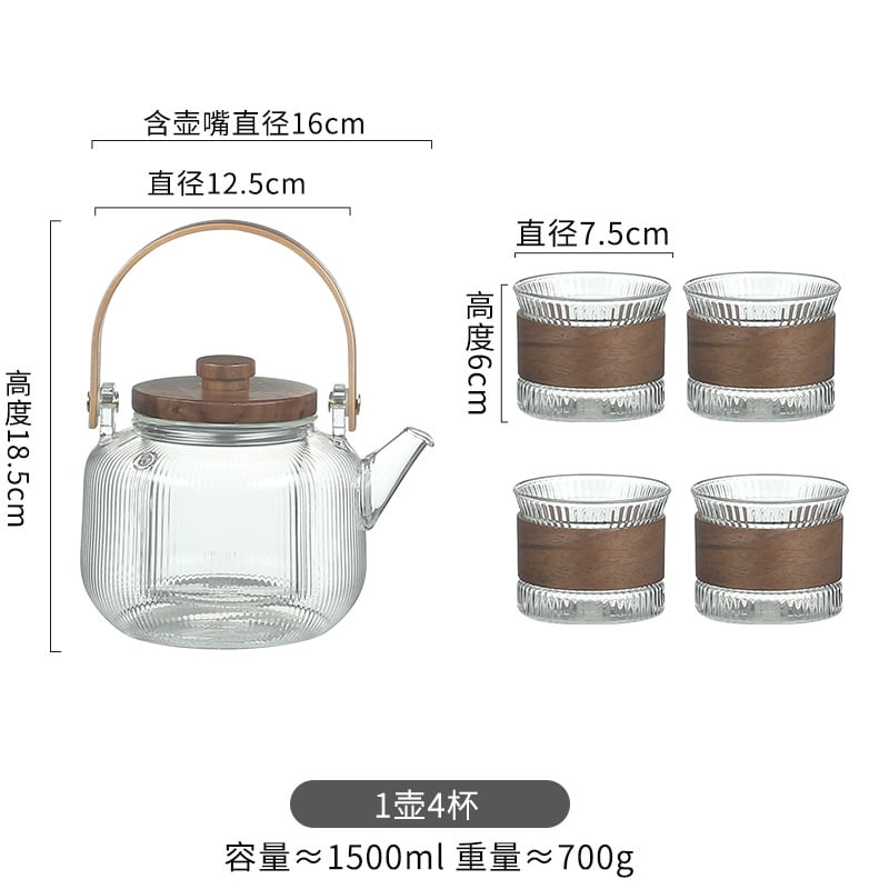 Household High Temperature Resistant Glass Teapot Scented Teapot Loop ...