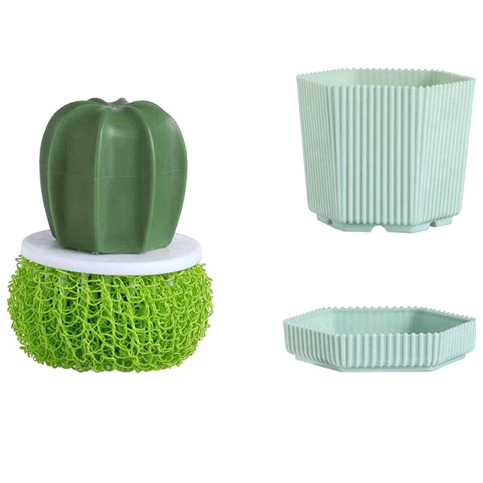 Household Kitchen Cleaning Brush Cactus Dishwashing Brush Potted Pot ...
