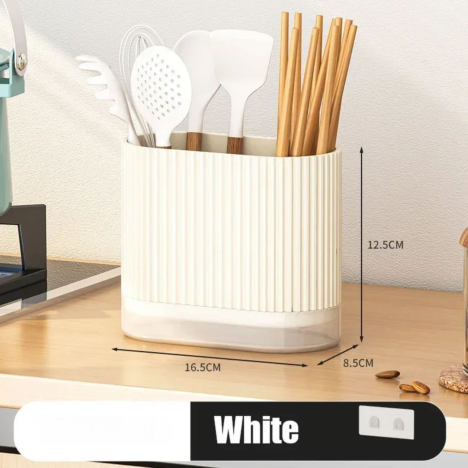 Household Kitchen Spoon Storage Box Chopstick Holder Drain Rack Wall ...