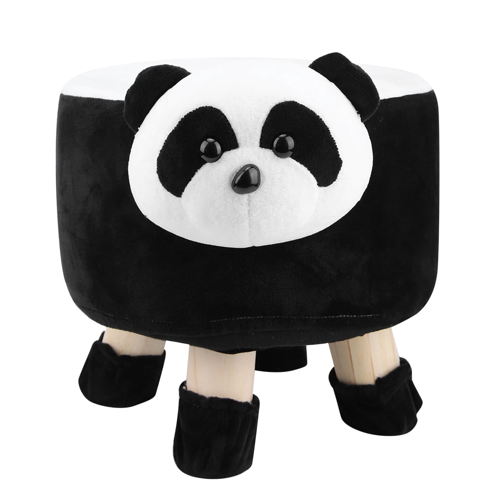 Household Mini Animal Shape Stool Lovely Stool with Flannel Solid Wood ...