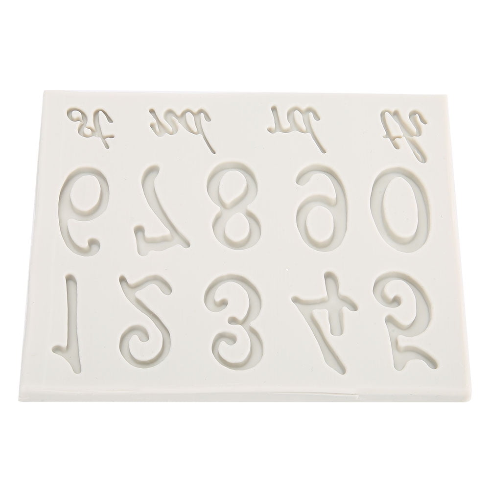 Household Number Alphabet Pattern Silicone Mold Non-Stick Cake Fondant ...