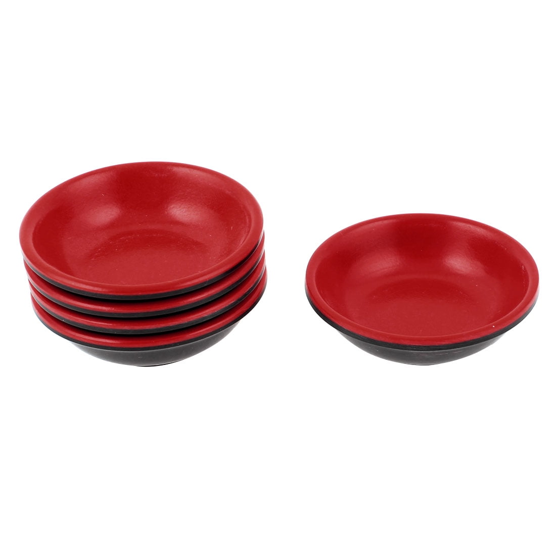 Household Plastic Round Sauce Soy Dipping Dish Bowl Red 7cm Dia 5 Pcs ...