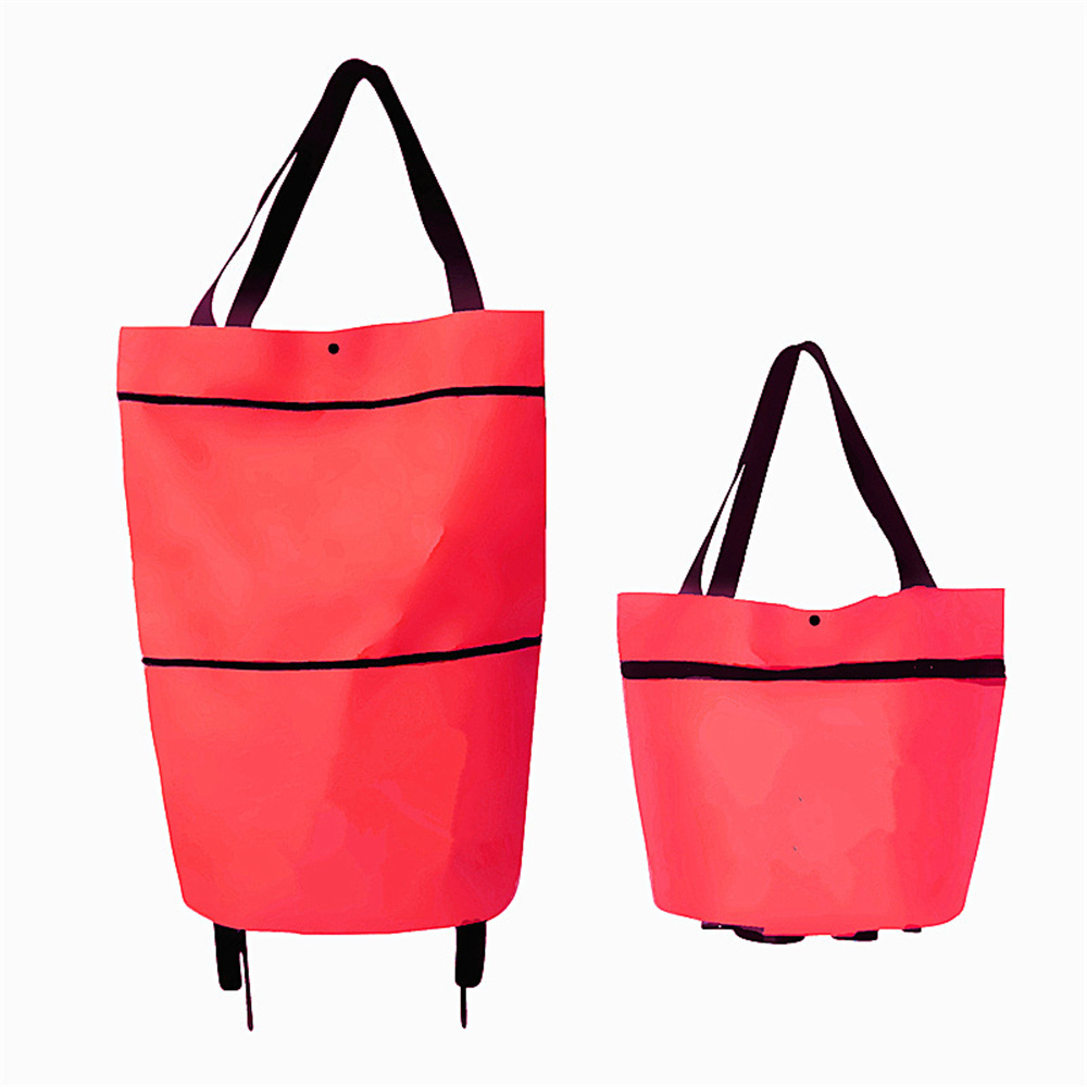 Household Portable Folding Cart Roller Shopping Bags Outdoors Food and ...