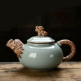 Household Ru Kiln Kettle Pitcher Jug Teaware Chinese Ceramic Dragon ...