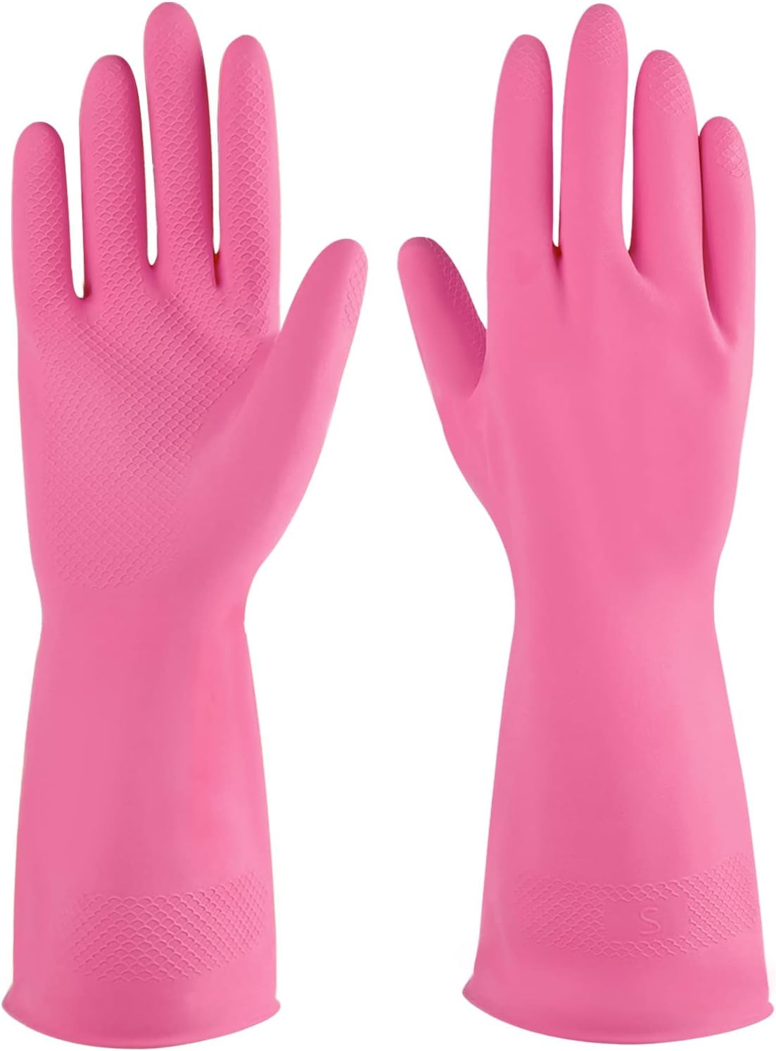 Household Rubber Cleaning Gloves 3, Kitchen Reusable Dishwashing Gloves ...