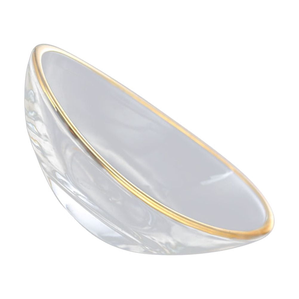 TOYMYTOY Boat Shaped Glass Sauce Dish Golden 1Set 3.7X2.6X0.9In ...