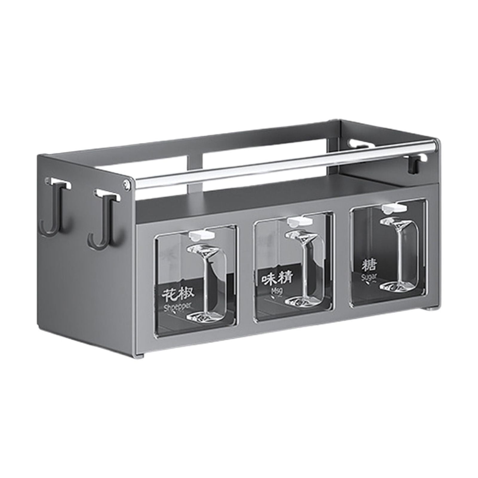 Household Spice Box – 3 Compartments Wall-Mounted Stainless Steel ...