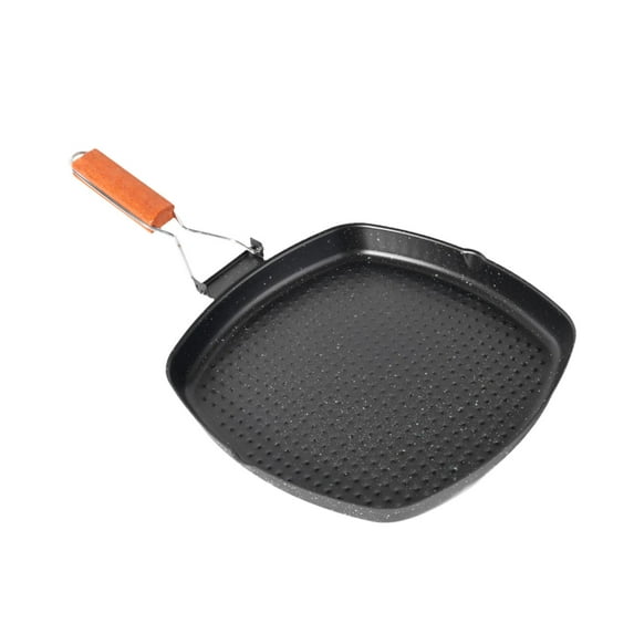 Household Steak Frying Pan Nonstick Grill Pan Folding Handle Iron ...