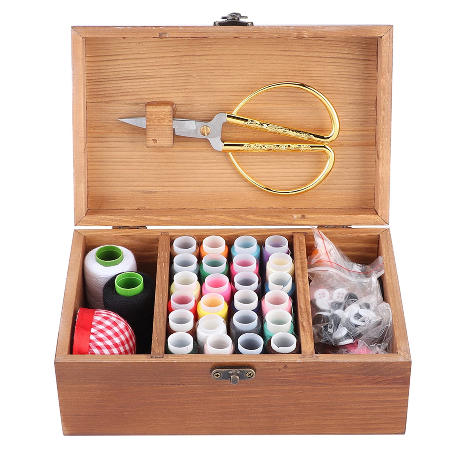 Household Thread Box, Portable Craft Sewing Organizer with Thread Tray ...