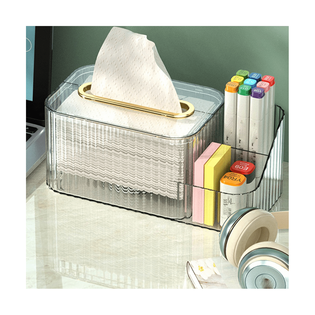 Household Tissue Box Transparent Desktop Tissue Box Pumping Paper ...