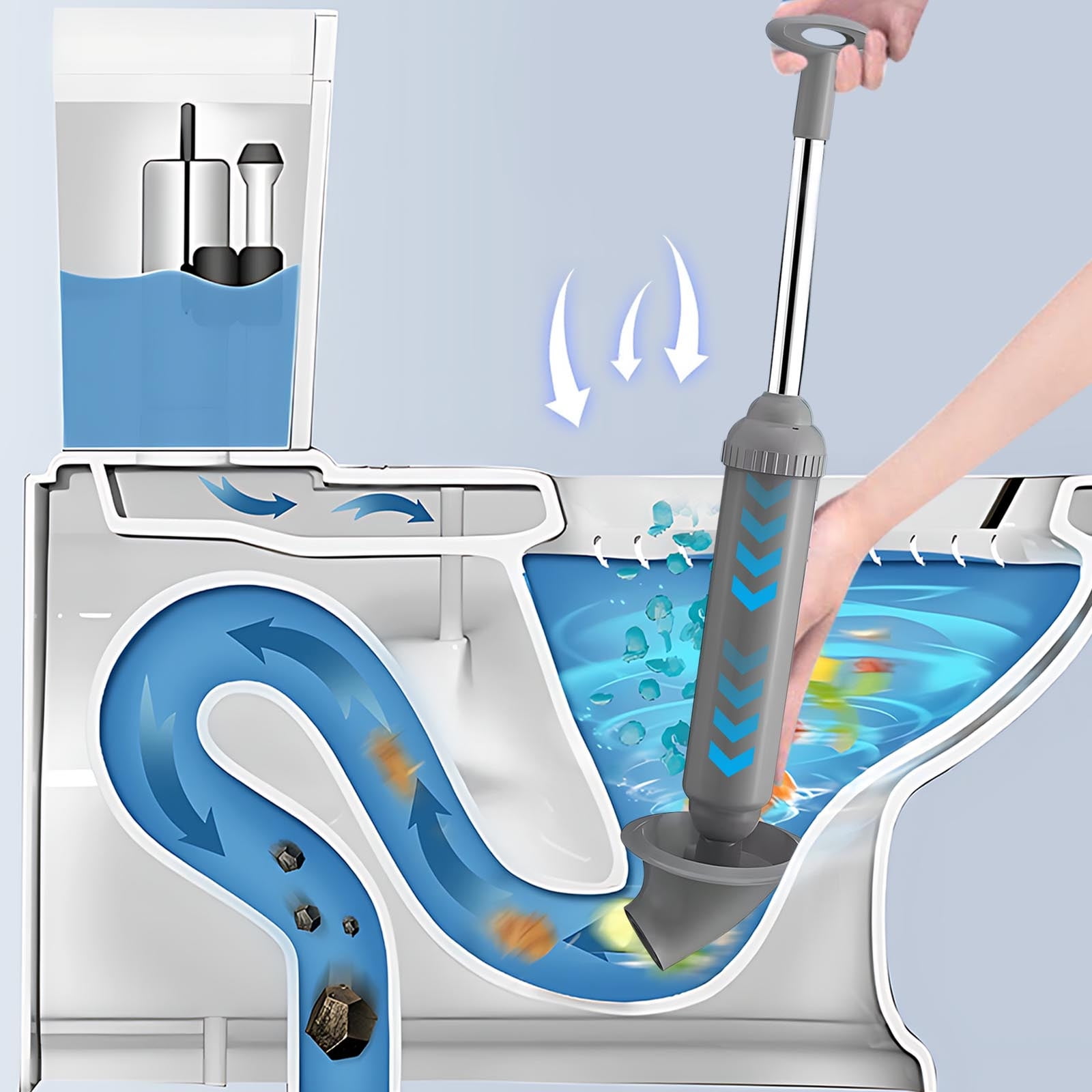 Household Toilet Drain Unclogger Powerful Suction Cup Vacuum Pipe ...