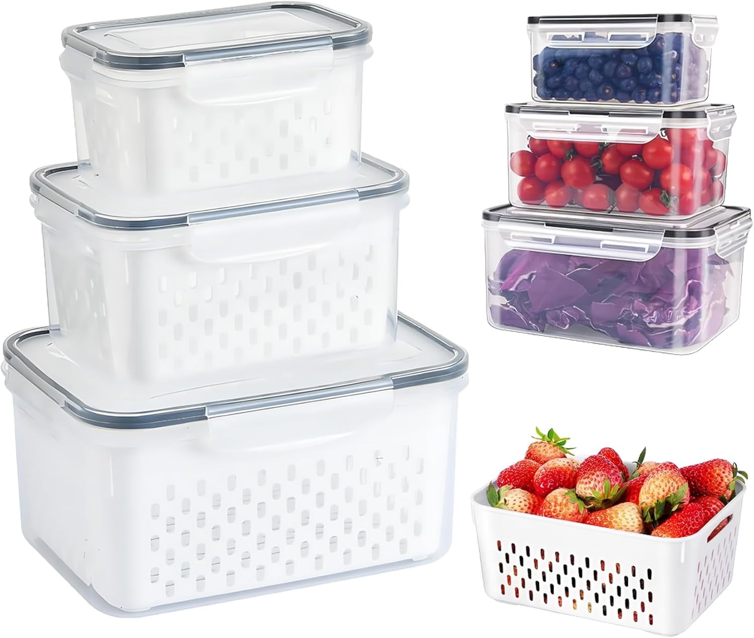 Household Transparent Plastic Food Storage Box, Fast Draining Food ...