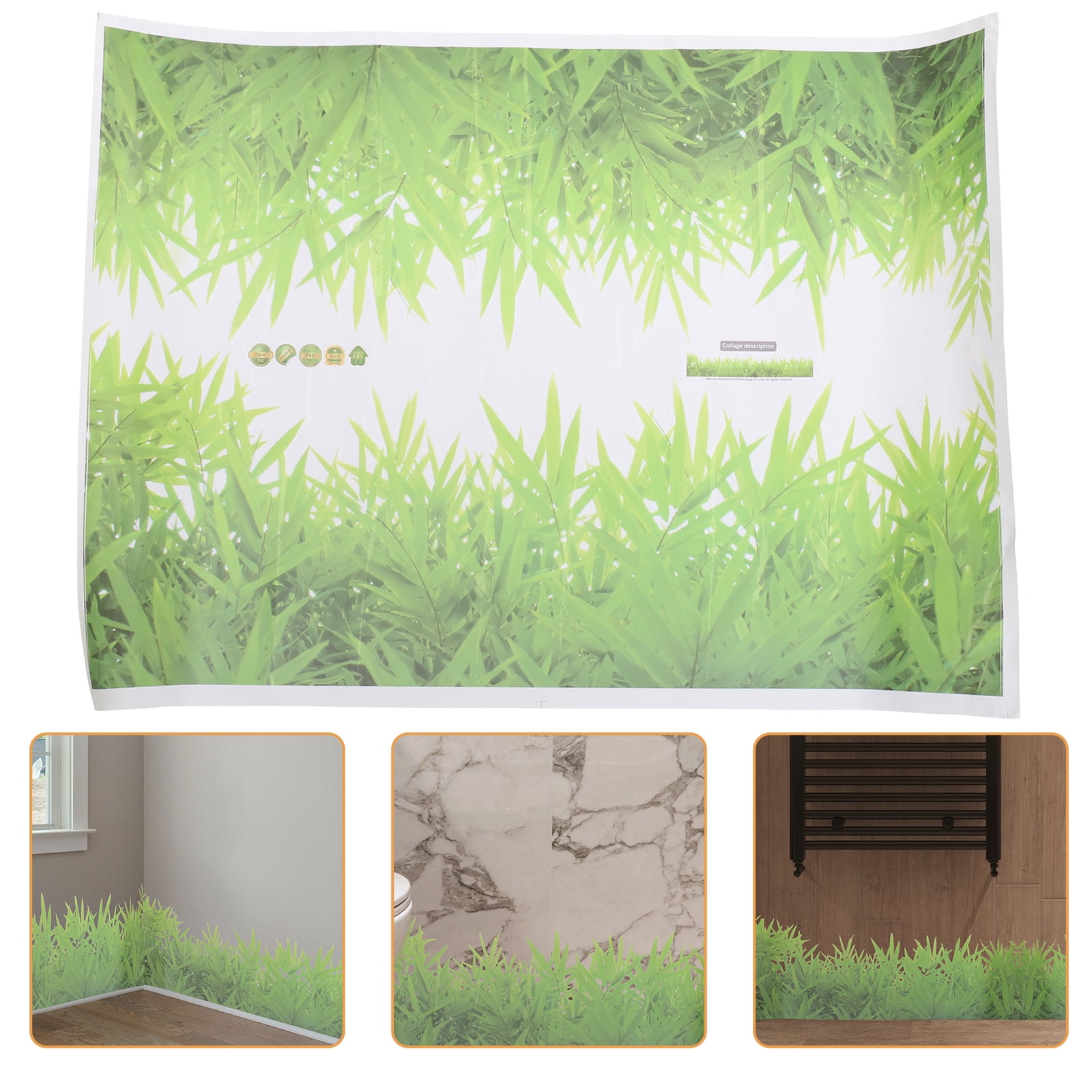 Household Wall Trim Sticker Grass Pattern Wall Decal Peel And Stick ...