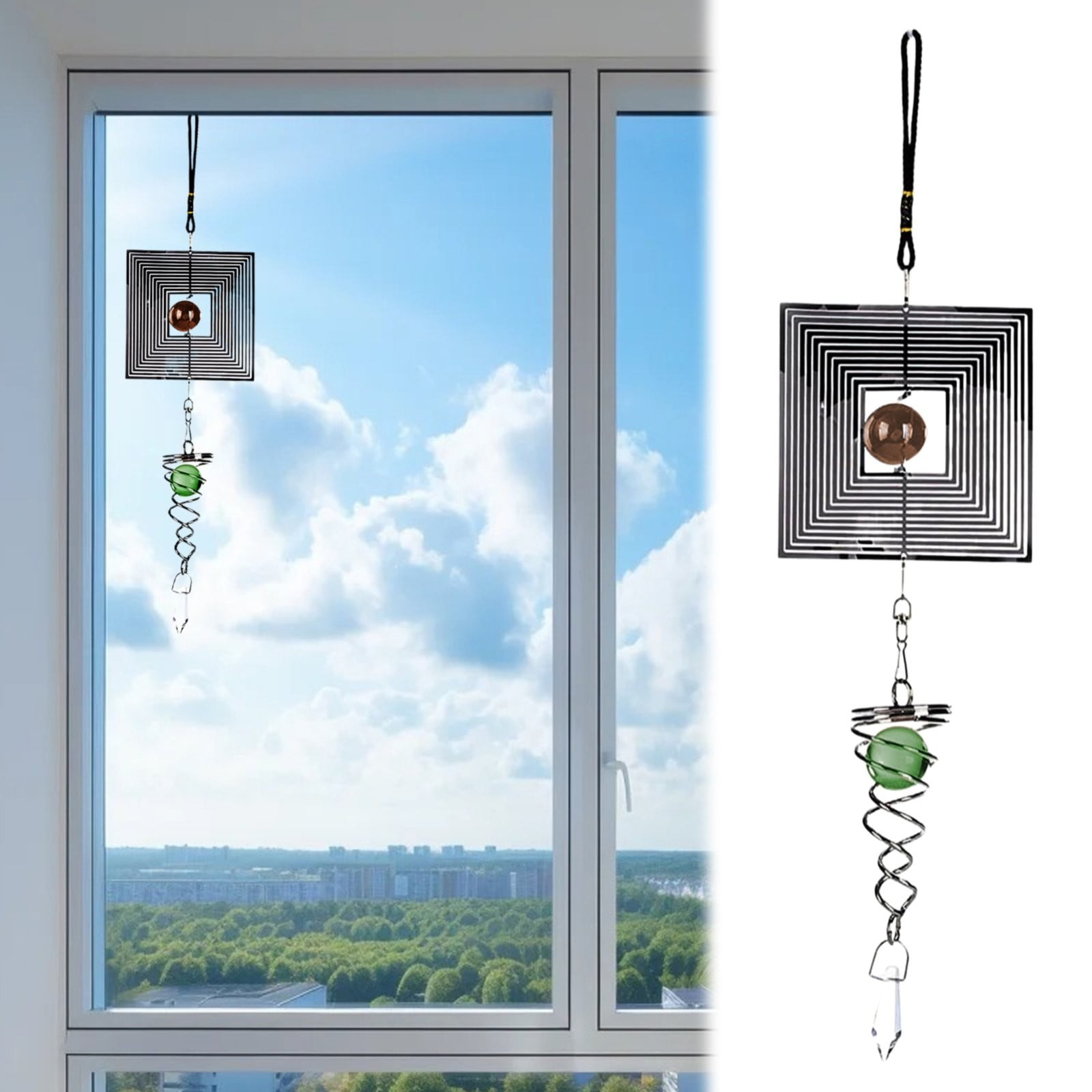 Household Wind Chimesmetal Toyeng Wind Chimes Rotating Window Hanging ...