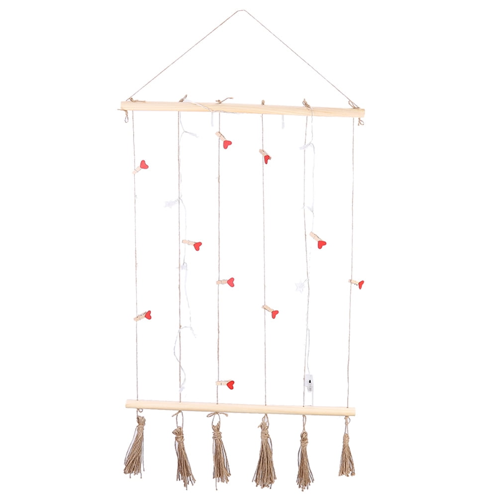 Household Wood Wall-Hanging DIY Picture Clip Photo Frame Display Rack ...