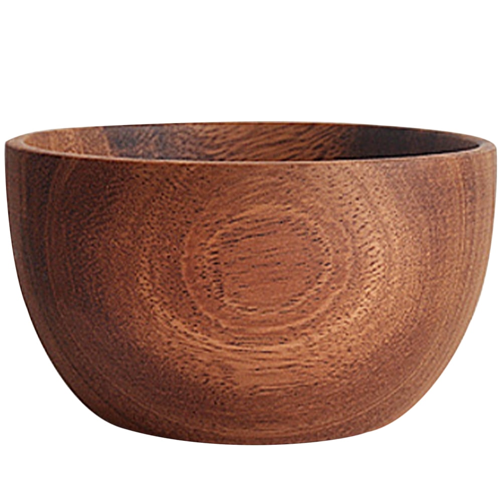 Household Wooden Bowl Salad Bowl Decorative Fruits Bowl Natural Wood ...