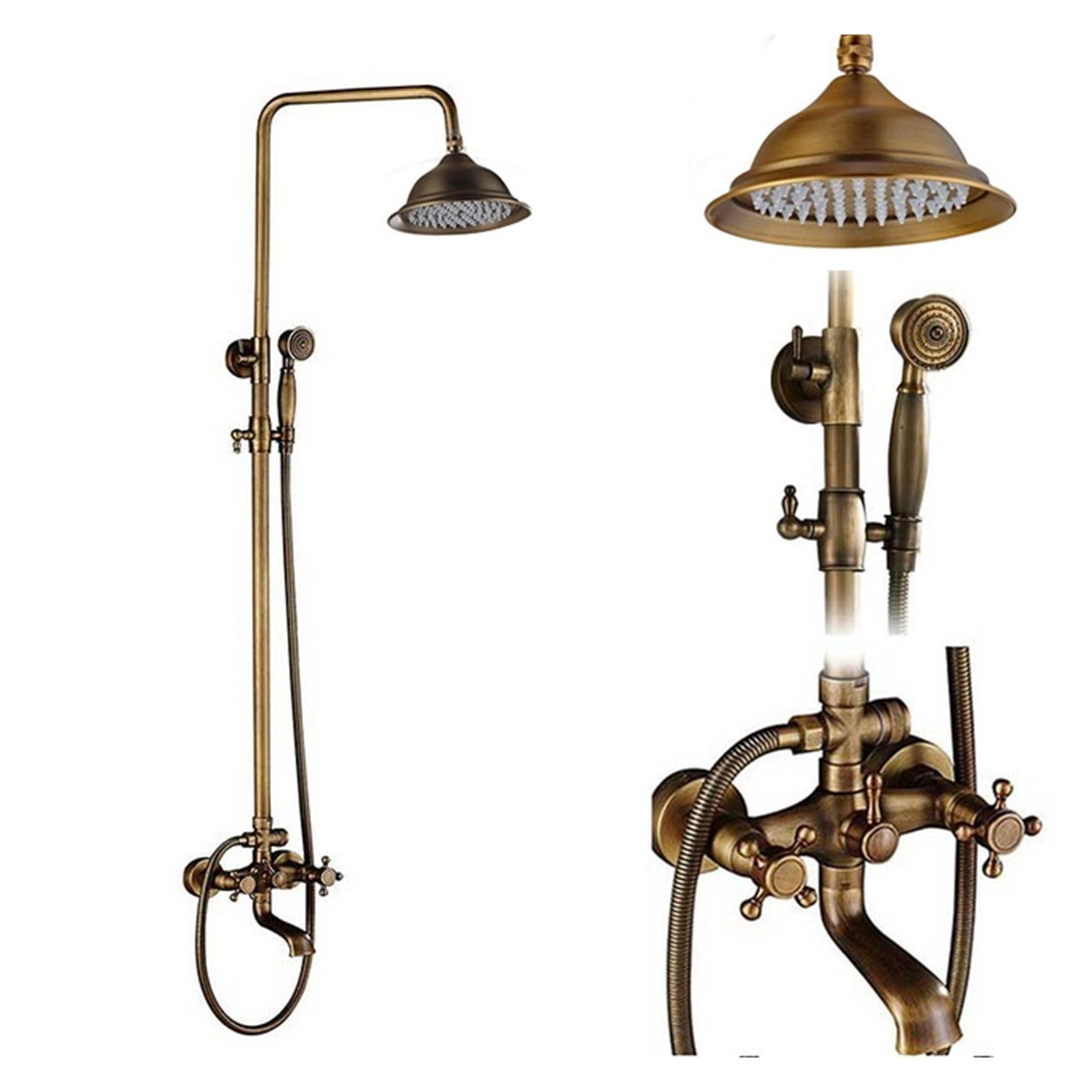 Household faucet 8 Inch Round Rotary Top Spray Hot And Cold Mixer ...