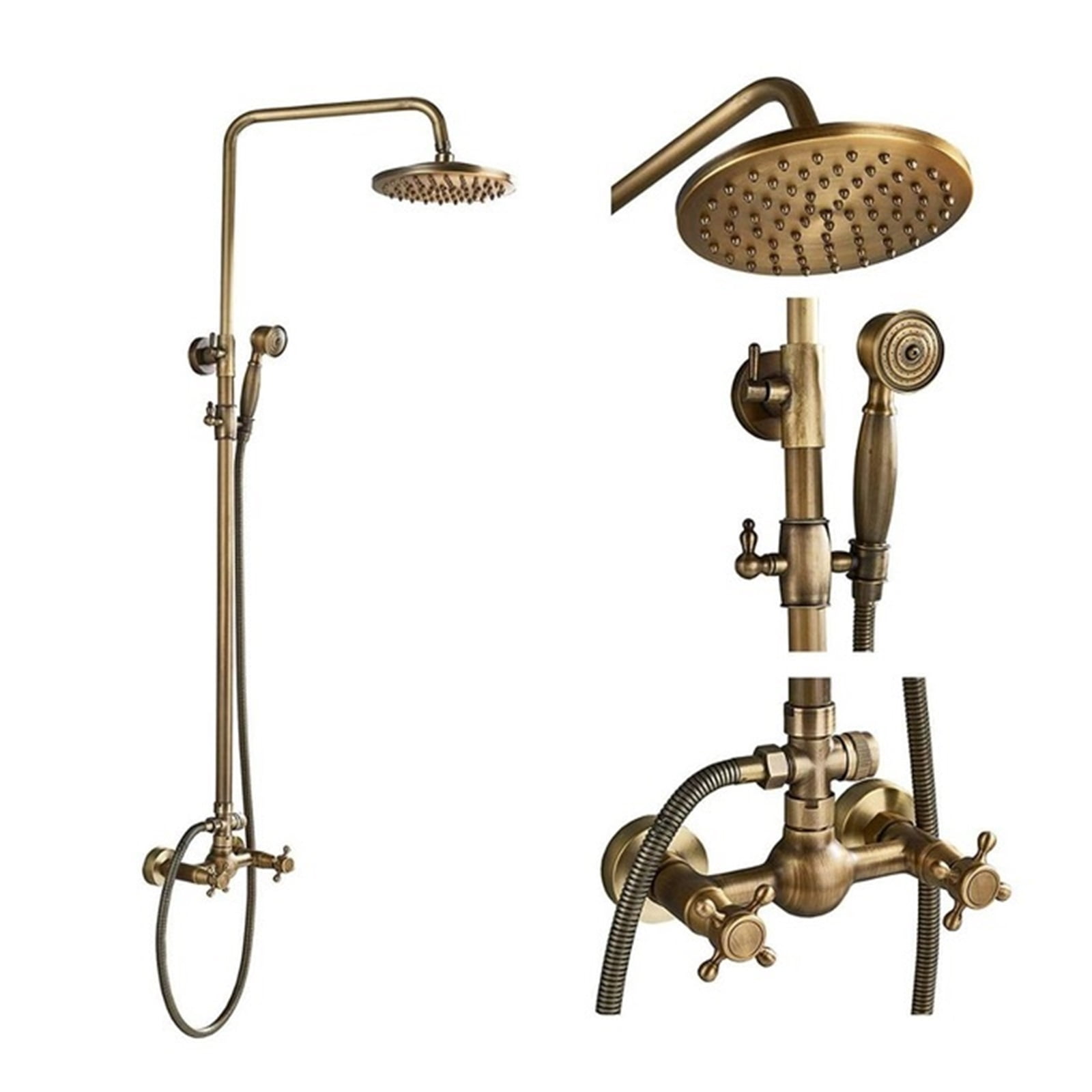 Household faucet 8 Inch Round Rotary Top Spray Hot And Cold Mixer ...