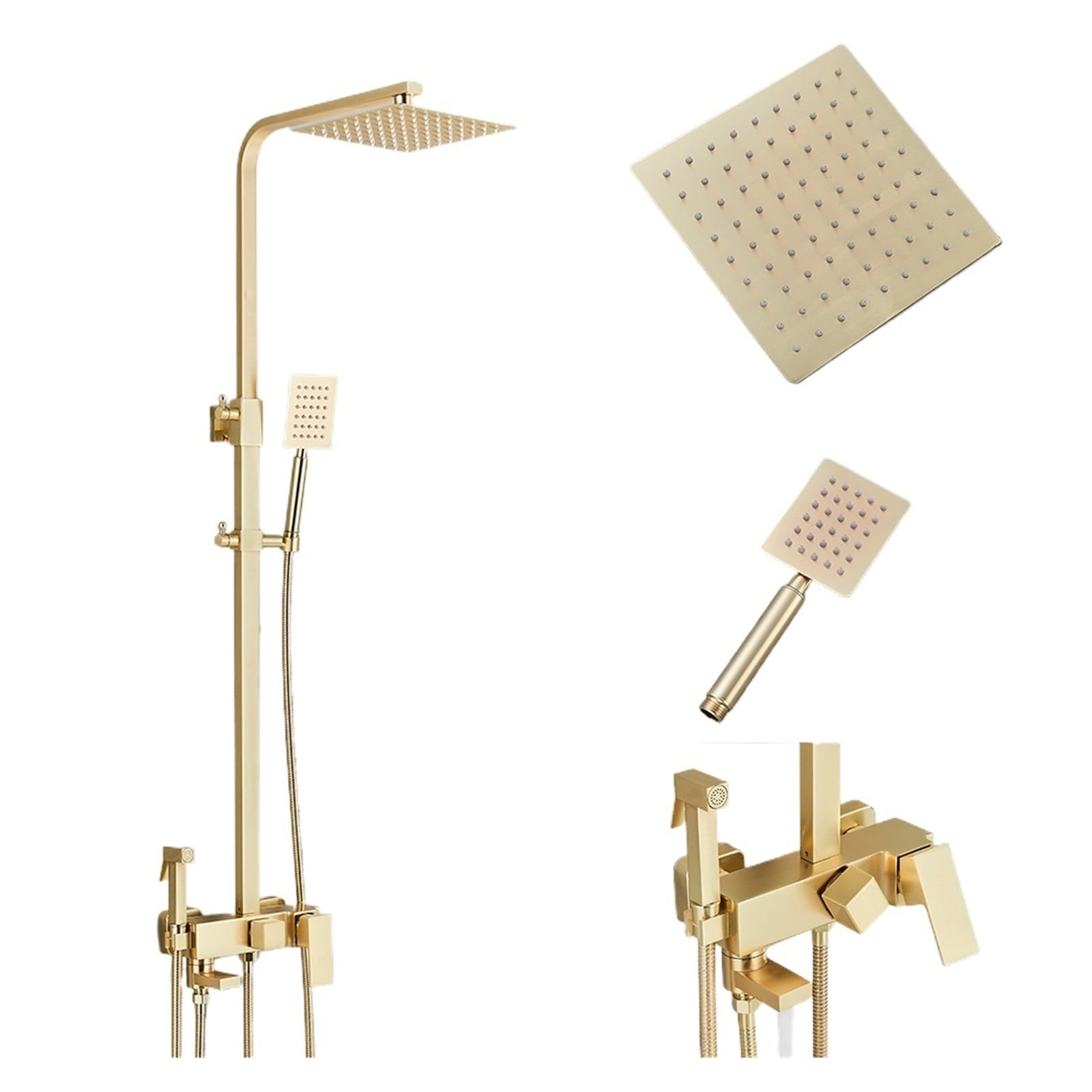 Household faucet Wall-mounted 4-way Bathroom Shower With Bidet Mixed ...
