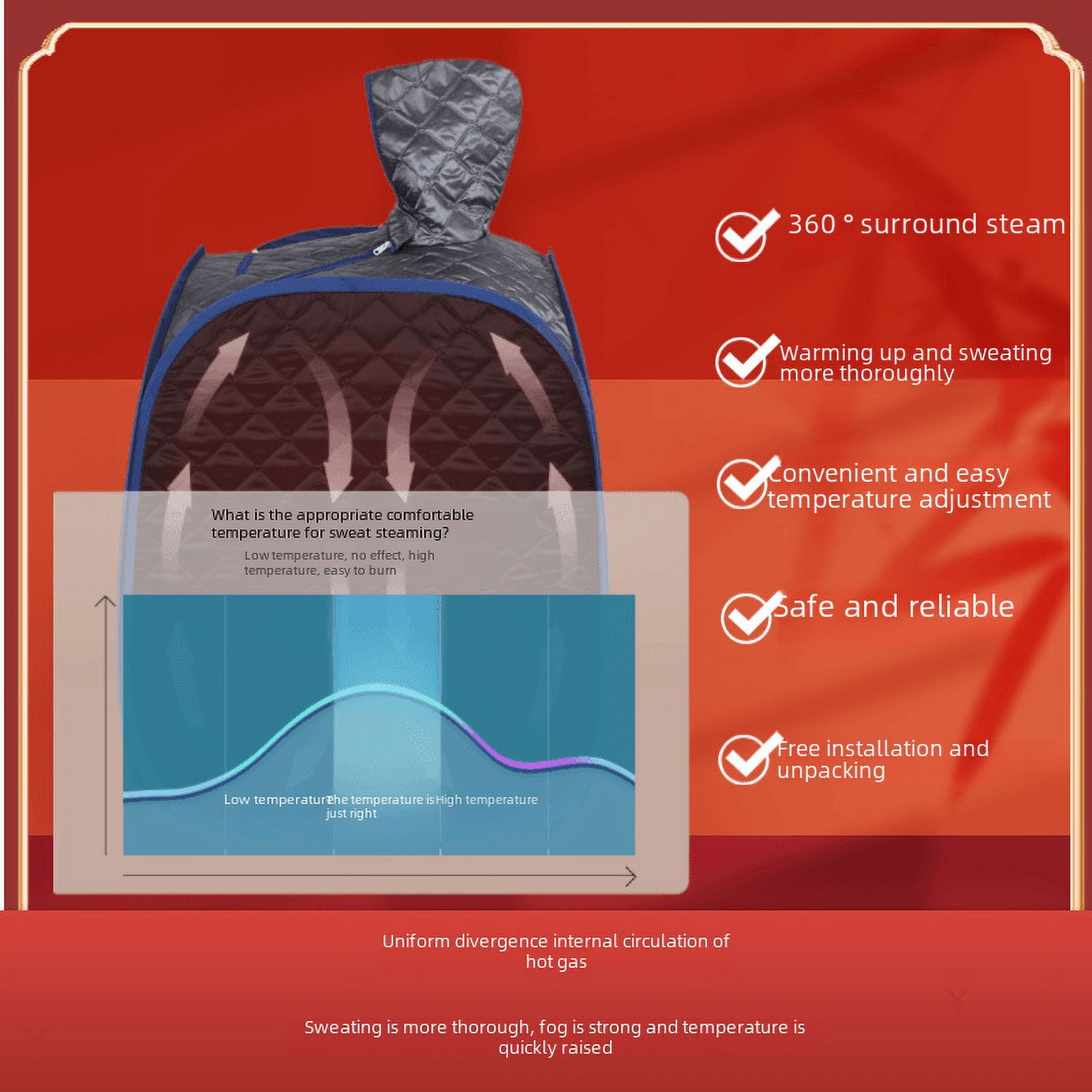 Household folding Khan Steam Box sauna box box sauna box Khan steam bag ...