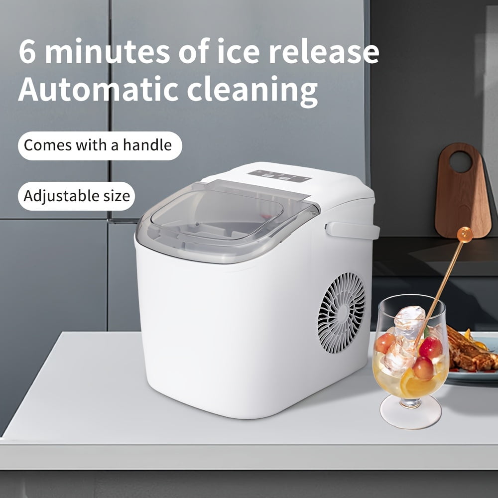 Household ice maker 12kg (26LBS)/24 hours and 6 minutes for fast ice ...