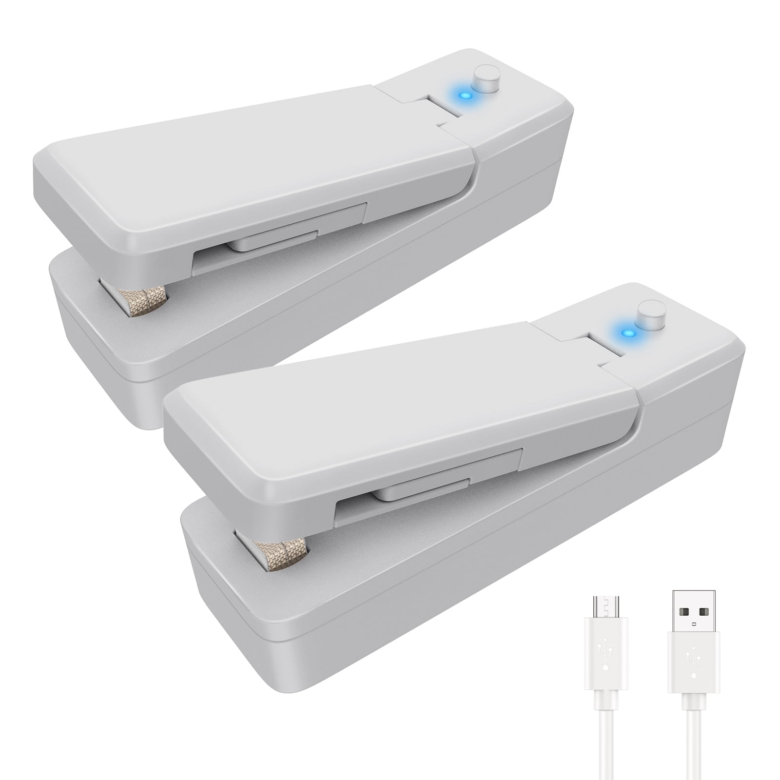 Mini Bag Sealer, 2PACK Rechargeable Bag Sealer 2 in 1 Portable Sealer ...