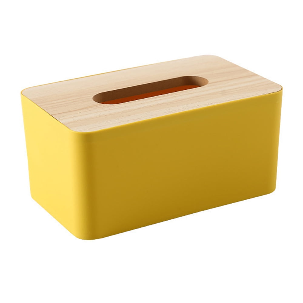 Household simple wooden tissue box, living room desktop tissue storage ...
