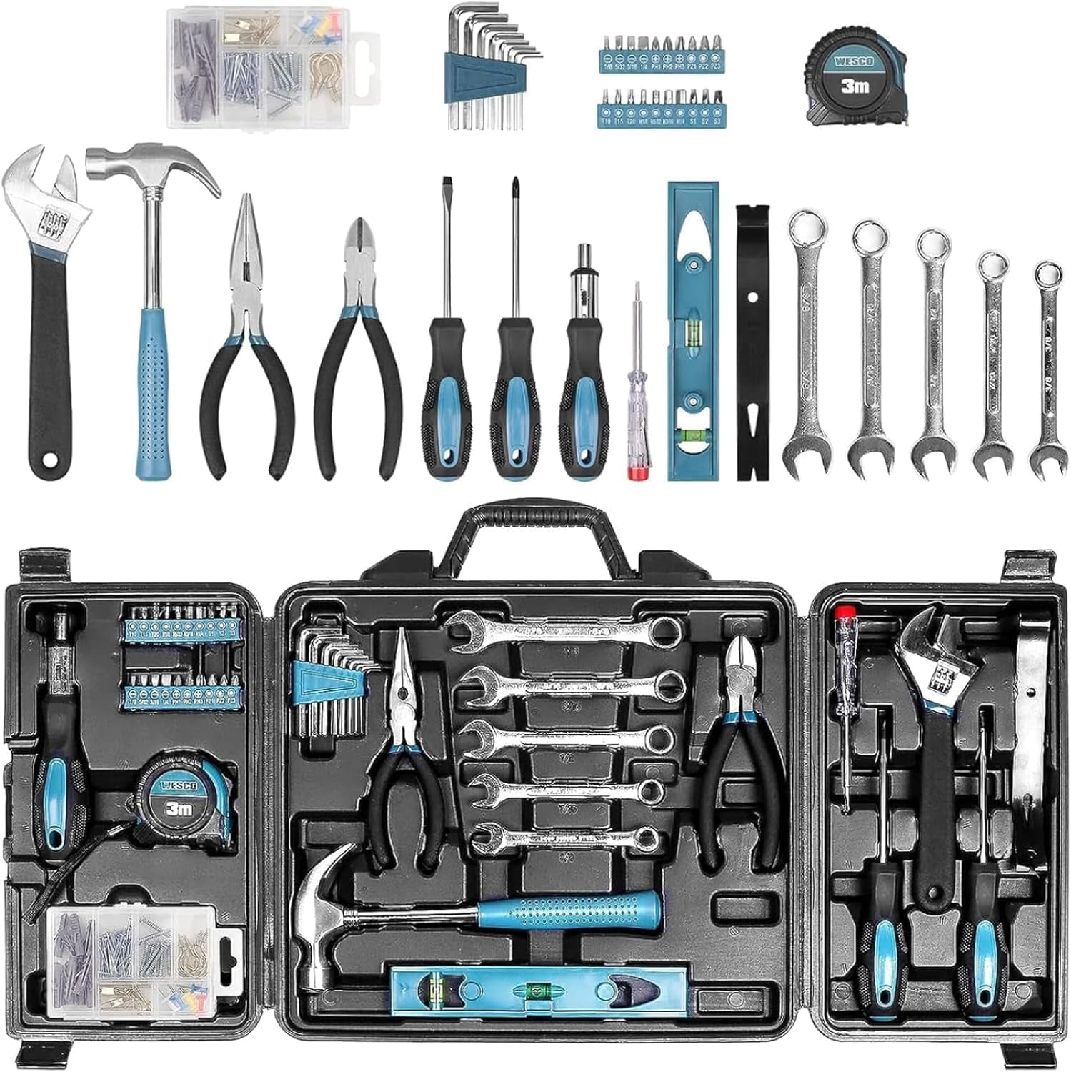 Household tool set, manual tool set (with storage box), universal basic ...